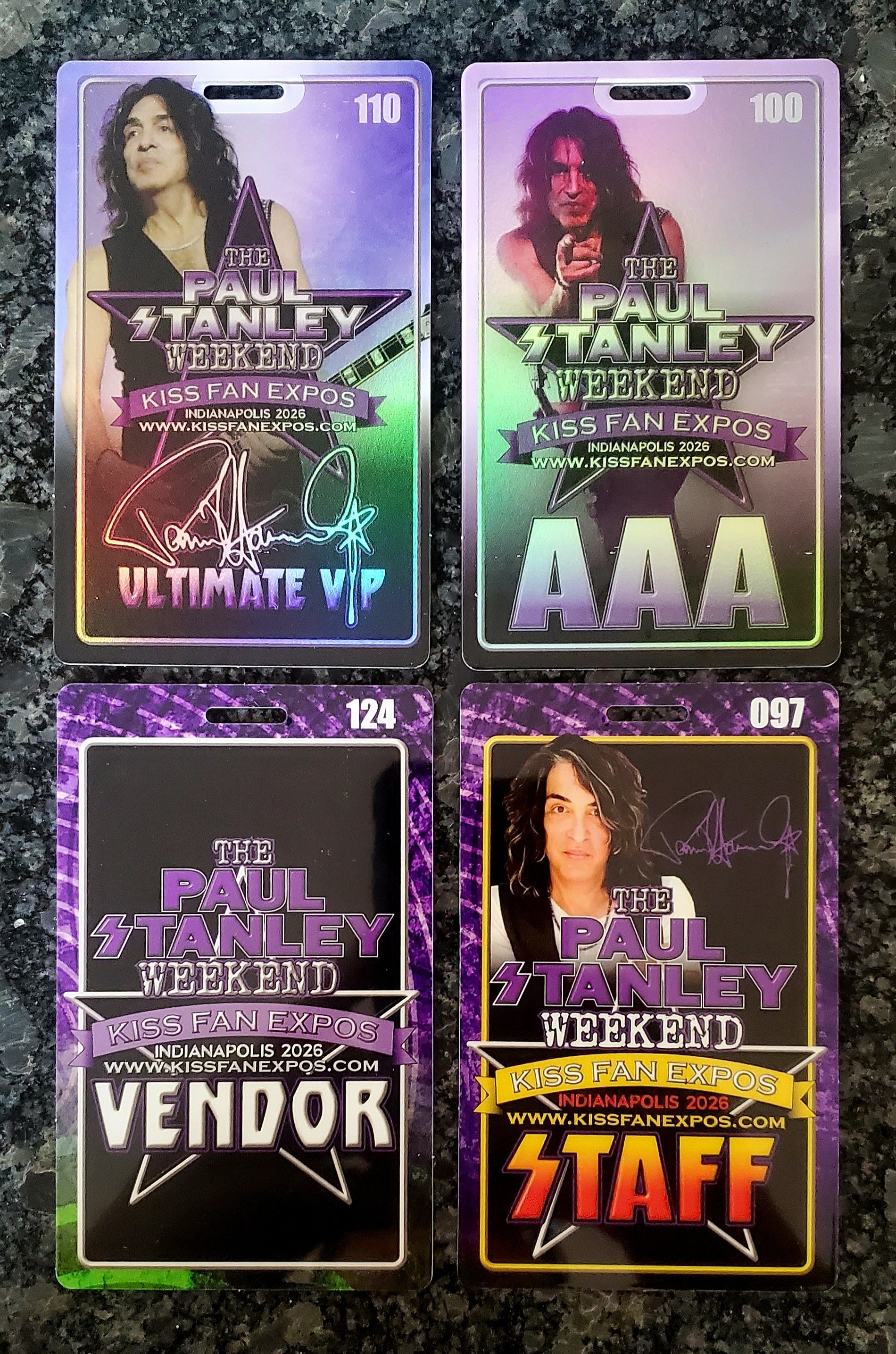 Paul Stanley Weekend / INDY Expo Laminate Set #1 – KISS Fan Expos